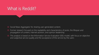 User and Usage of Reddit | PPT