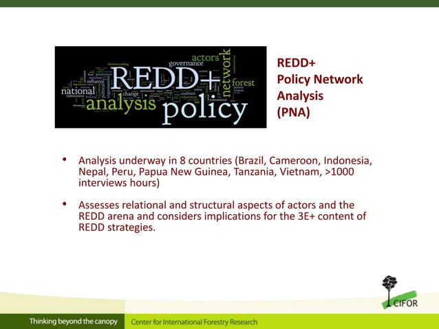REDD+ Policy Network Analysis: Update and Introduction | PPT