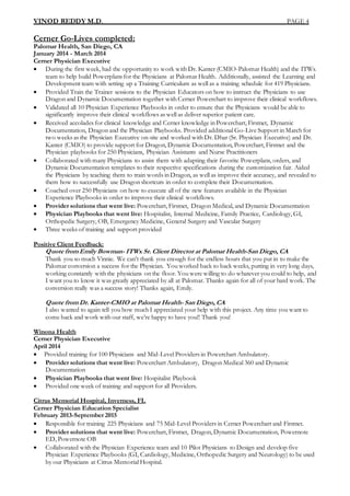 Dr. Vinod Reddy M.D.: Cerner Physician Consultant | DOCX