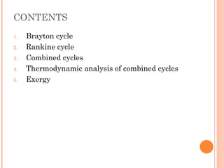 combined cycles ideal and real cycles thermodynamic analysis | PPT