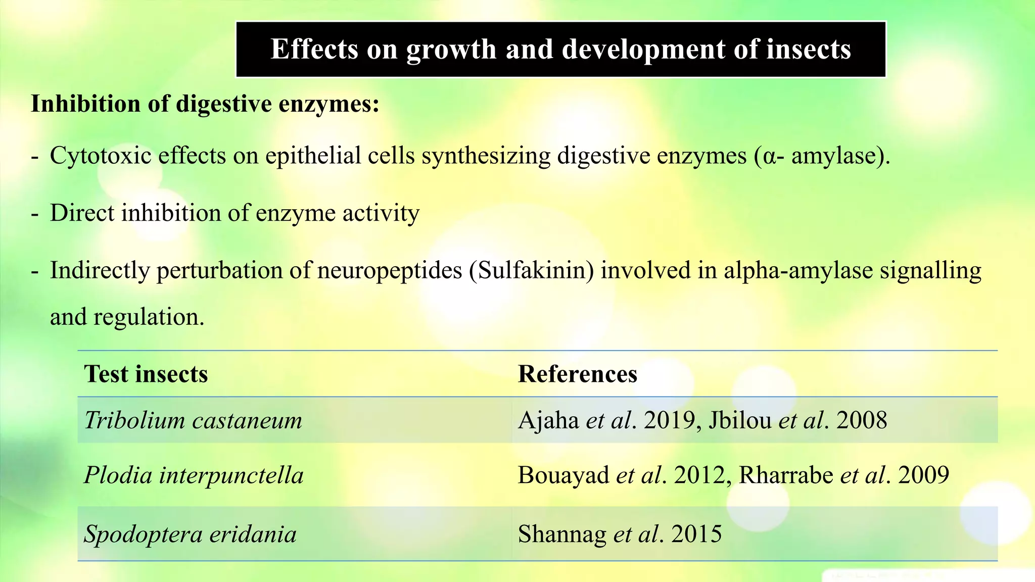Dietary effects of phytoecdysteroids on growth and developement of ...