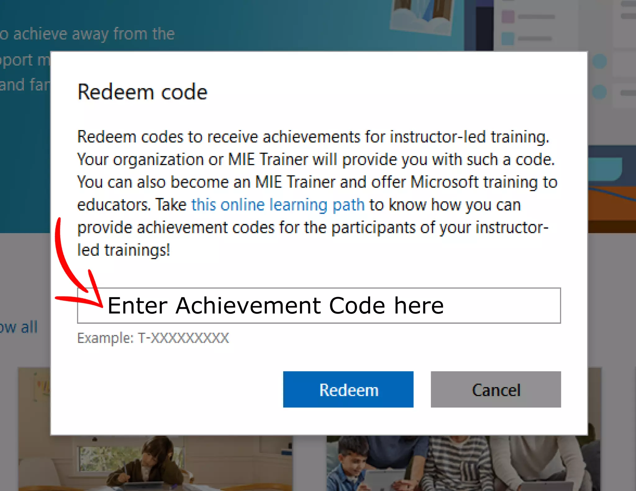 Redeeming Microsoft Educator Center Achievement Codes | PDF