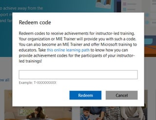 Redeeming Microsoft Educator Center Achievement Codes | PDF