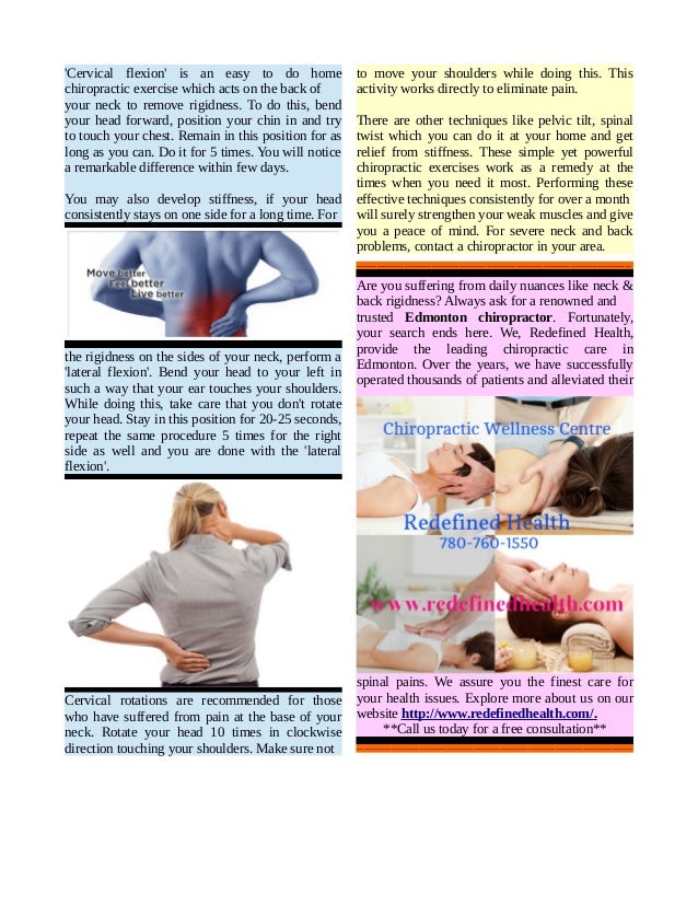 Easy To Do Chiropractic Exercises For Your Neck & Back Pain