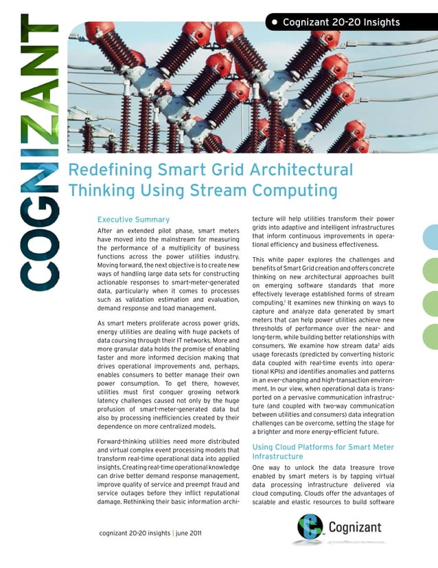 Redefining Smart Grid Architectural Thinking Using Stream Computing Pdf