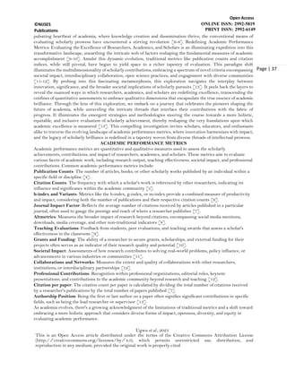 Redefining Academic Performance Metrics Evaluating the Excellence of ...