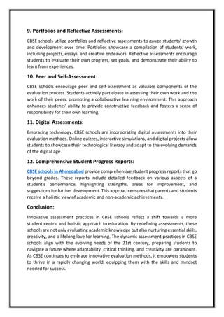 Redefining Assessments Innovative Evaluation Practices in CBSE Schools | PDF | Education ...
