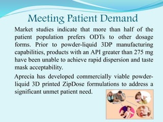 Achieving high drug load with rapid dispersion using 3D printing ...