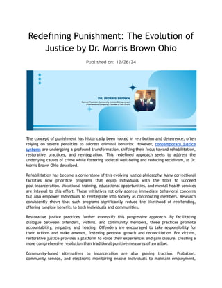 Redefining Punishment_ The Evolution of Justice by Dr. Morris Brown ...