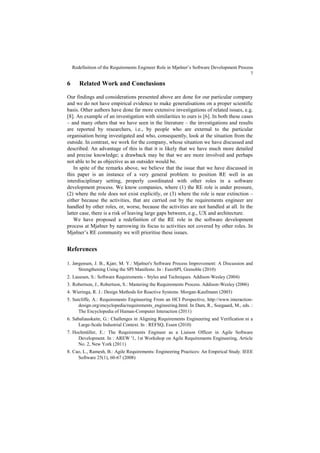 Redefinition of the Requirements Engineer Role in Mjølner's Software Development Process | PDF