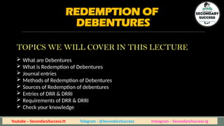 Redemption of debentures for higher secondary education | PPT