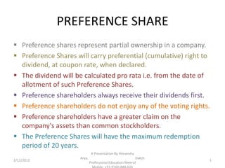 Redemption of preference share | PPTX