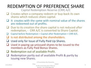 Redemption of preference share | PPTX
