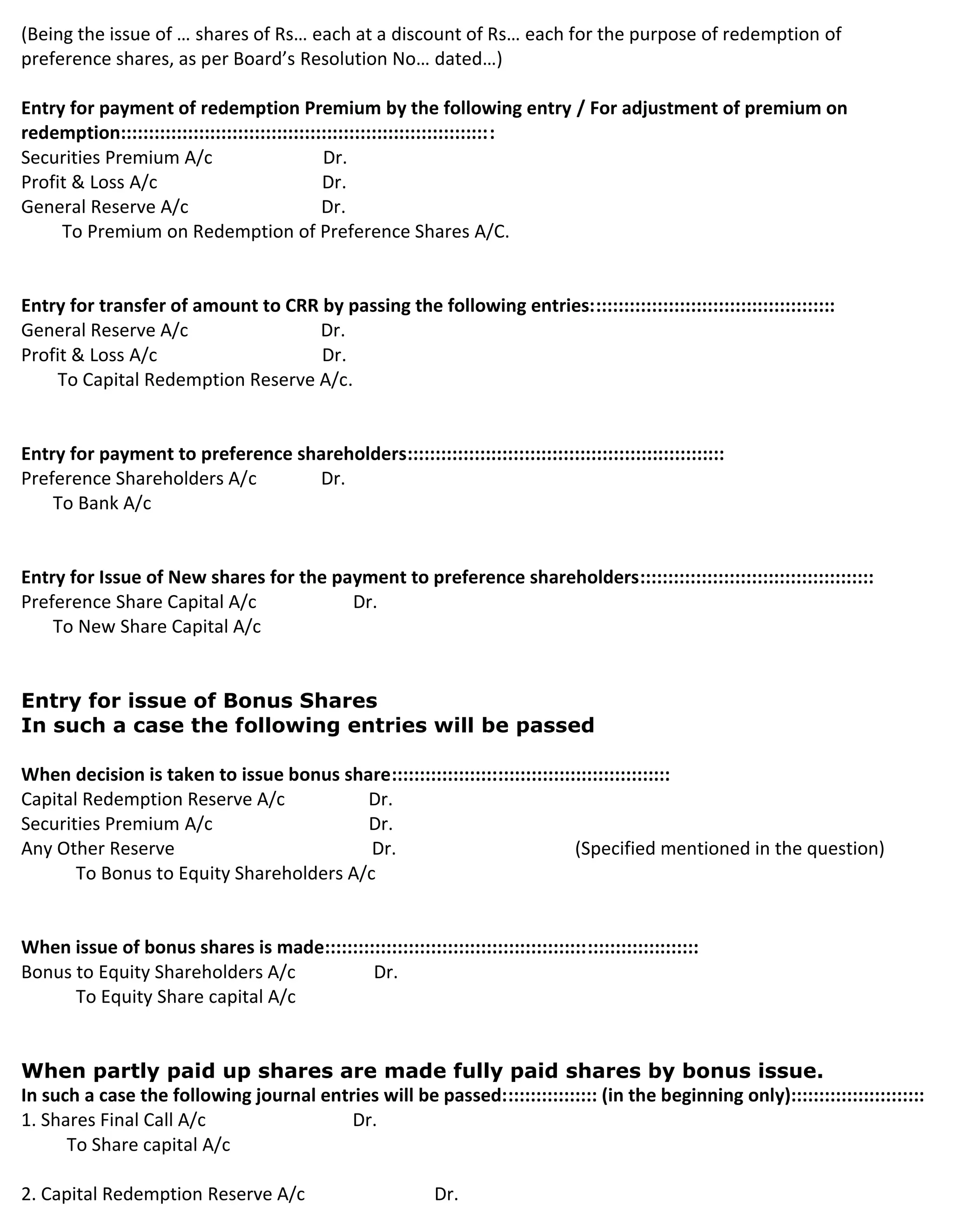 Redemption of preference shares for icmai/ca | PDF