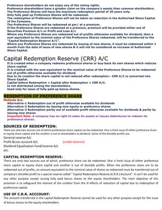 Redemption of preference shares for icmai/ca | PDF