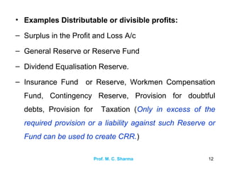 Redemption of preference shares and bonus issue | PPT