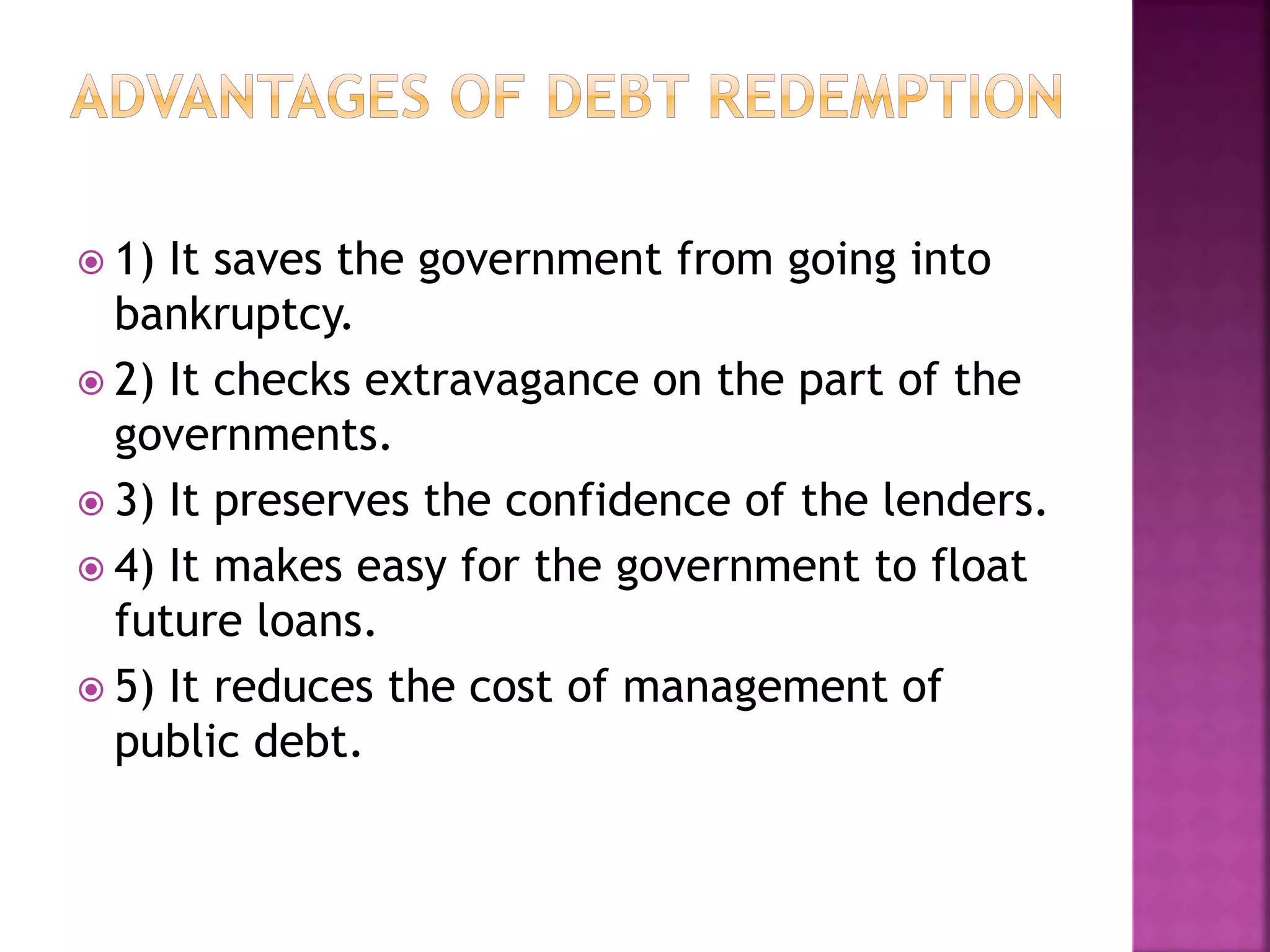 Redemption of public debt | PPTX