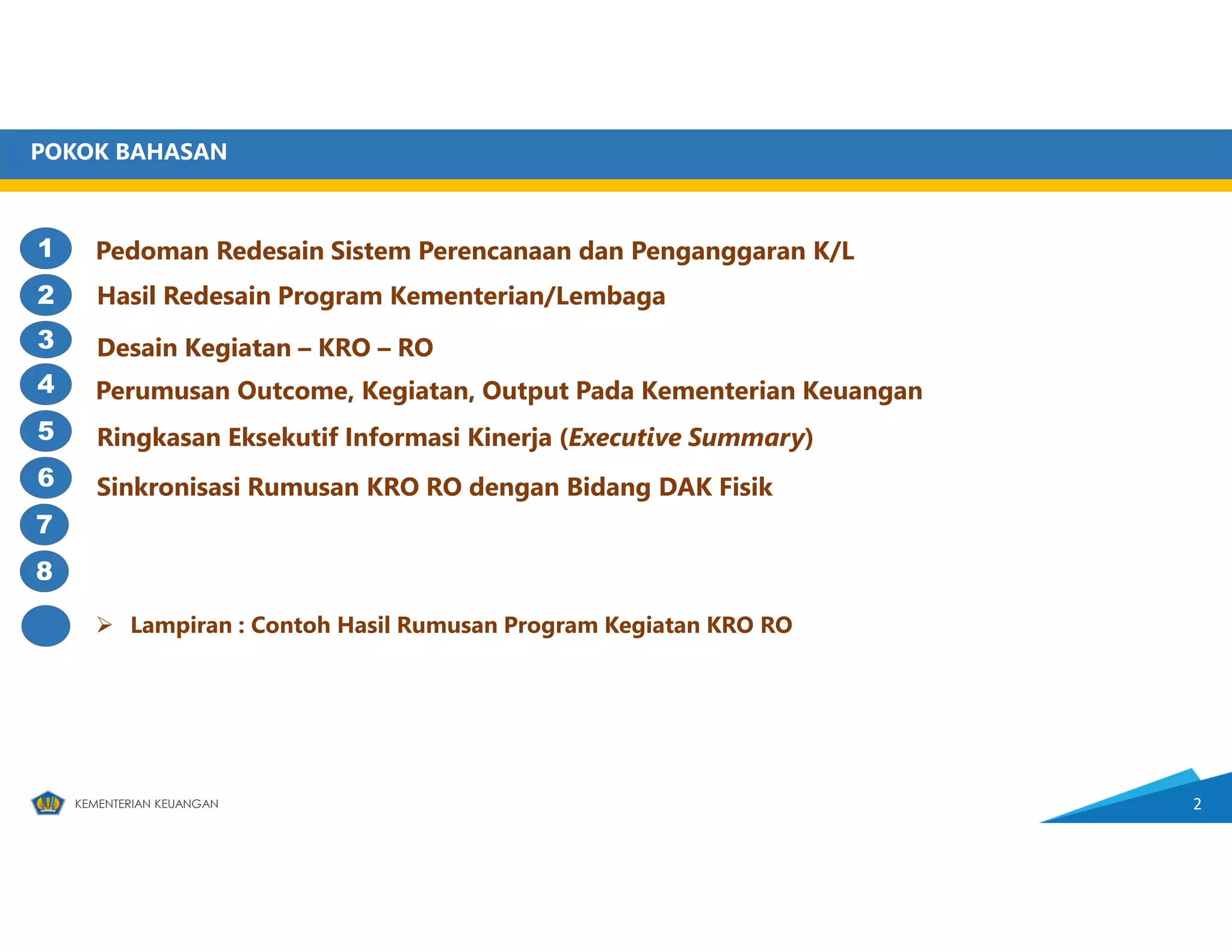 Redesain sistem perencanaan dan penganggaran kementerian dan lembaga | PDF