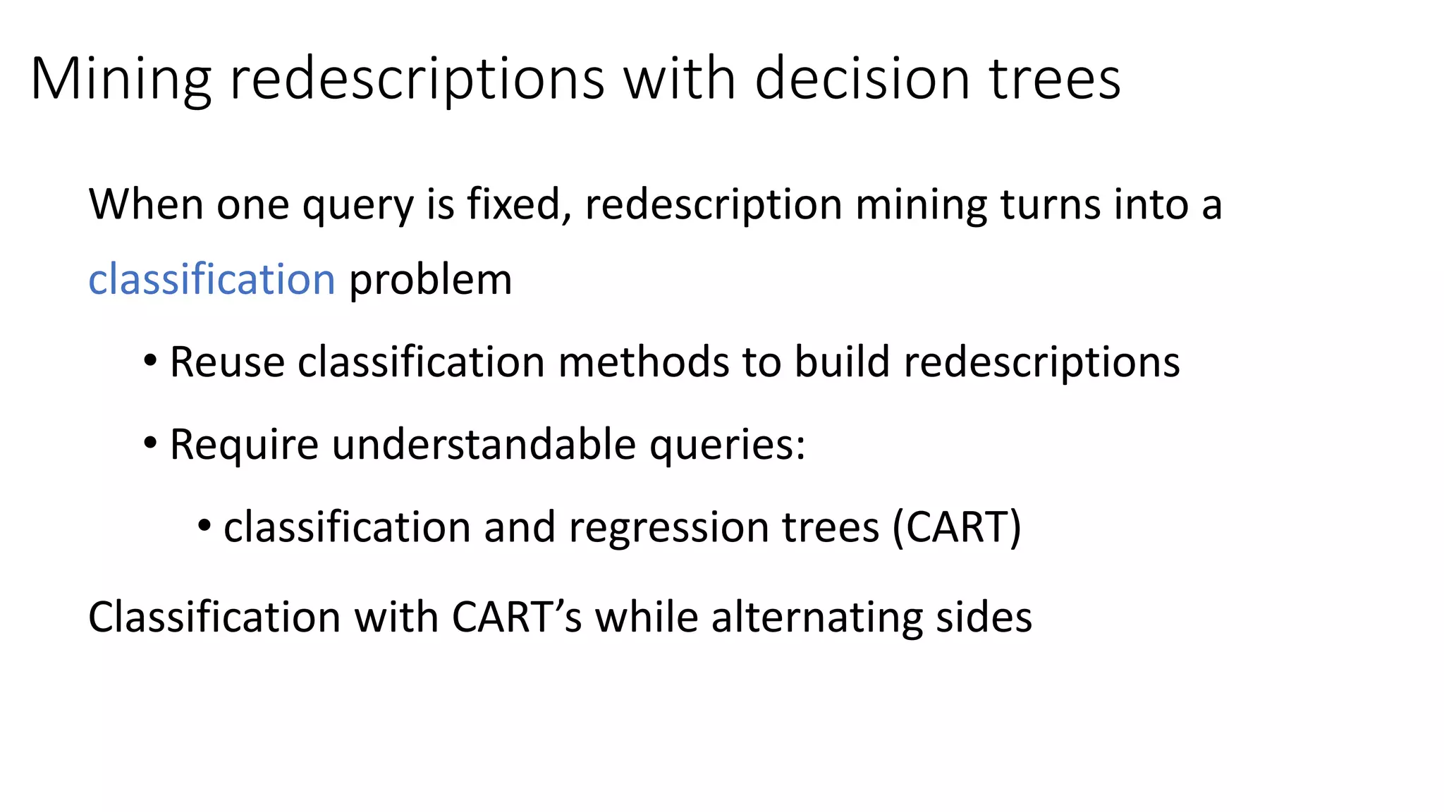 Redescription Mining | PPT