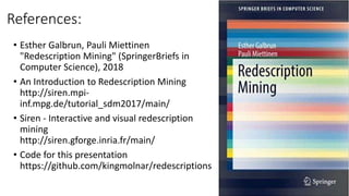 Redescription Mining | PPT