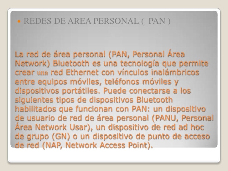 Redes de area personal(pan)