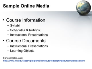 Redesigning Course Materials for Online Delivery | PPT