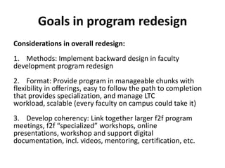 Redesigning a faculty development program | PPT