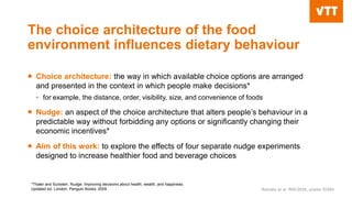Rantala: Redesigning food choice architecture to facilitate healthier ...