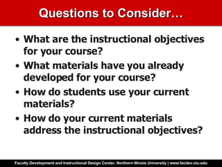 Redesigning Course Materials for Online Delivery | PPT