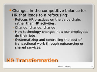 Redesigning the Human Resource Department | PPT