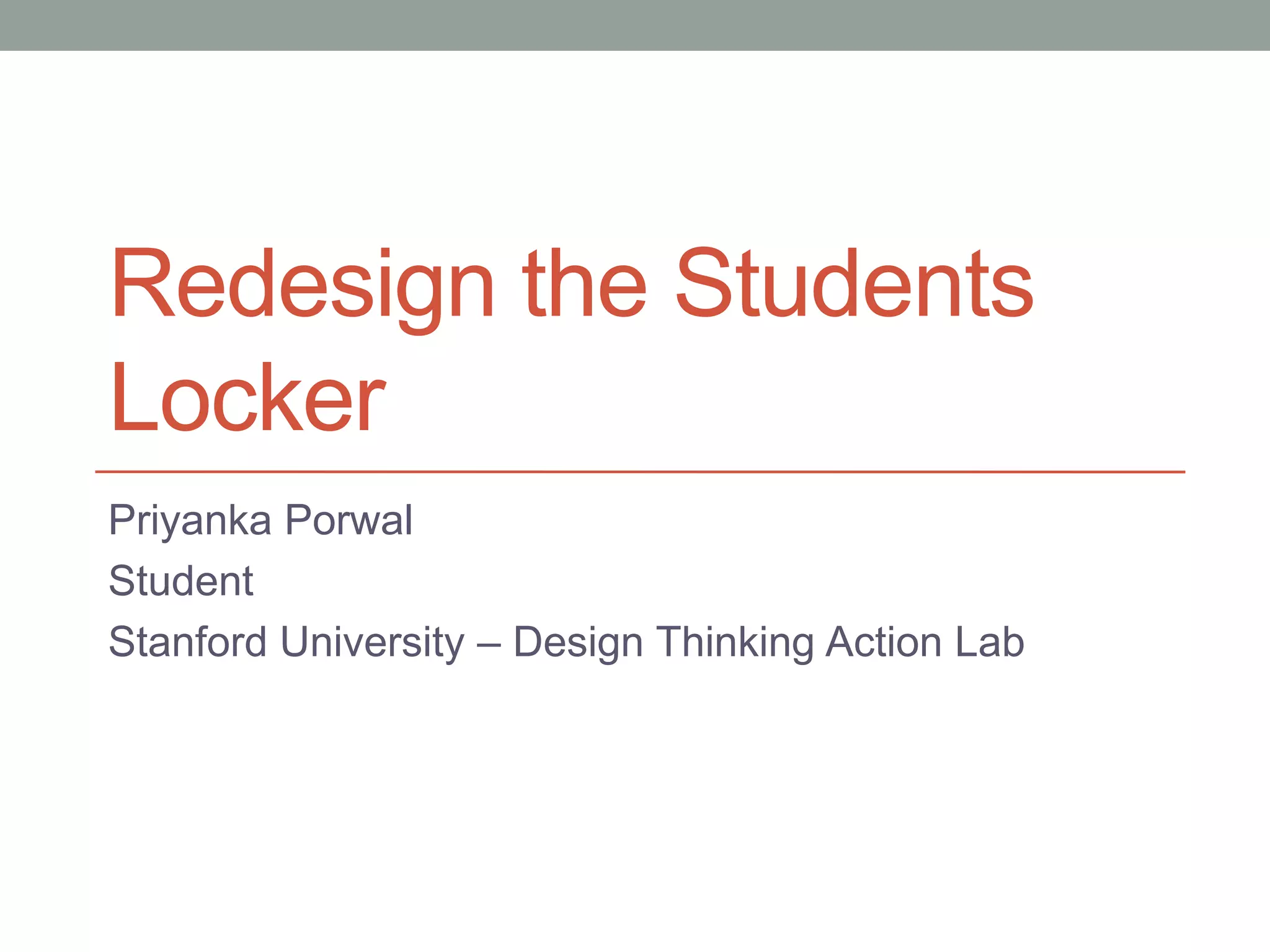 Redesign the students locker | PPTX | Secondary Education | Education