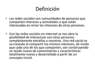 Redes sociales: definición y términos | PPTX
