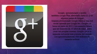 Redes Sociales ( F-T-I-G+-B ) | PPTX