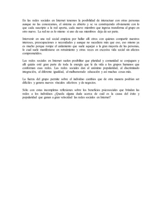 Redes sociales en internet | PDF