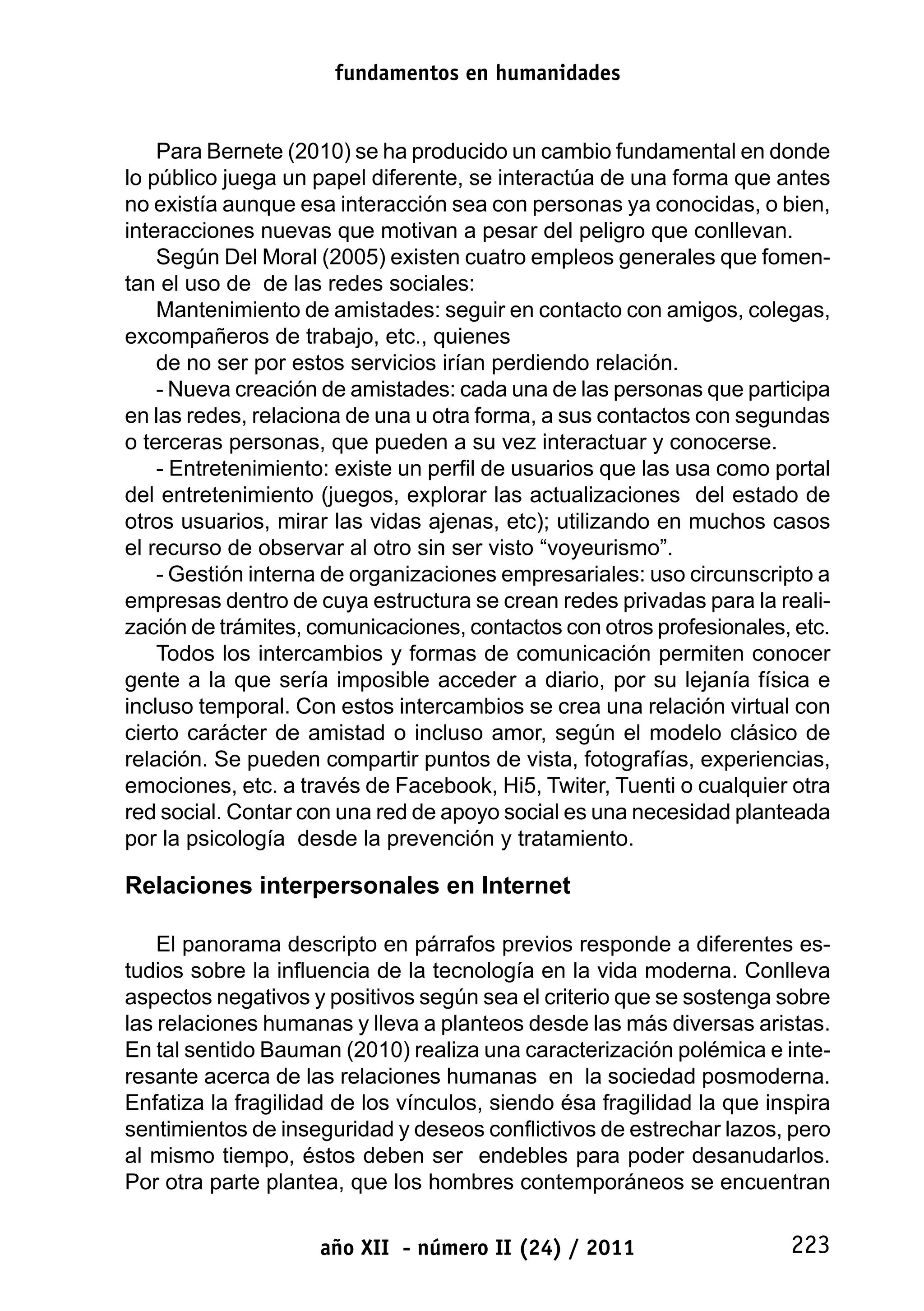 Redes sociales y relaciones interpersonales en internet | PDF