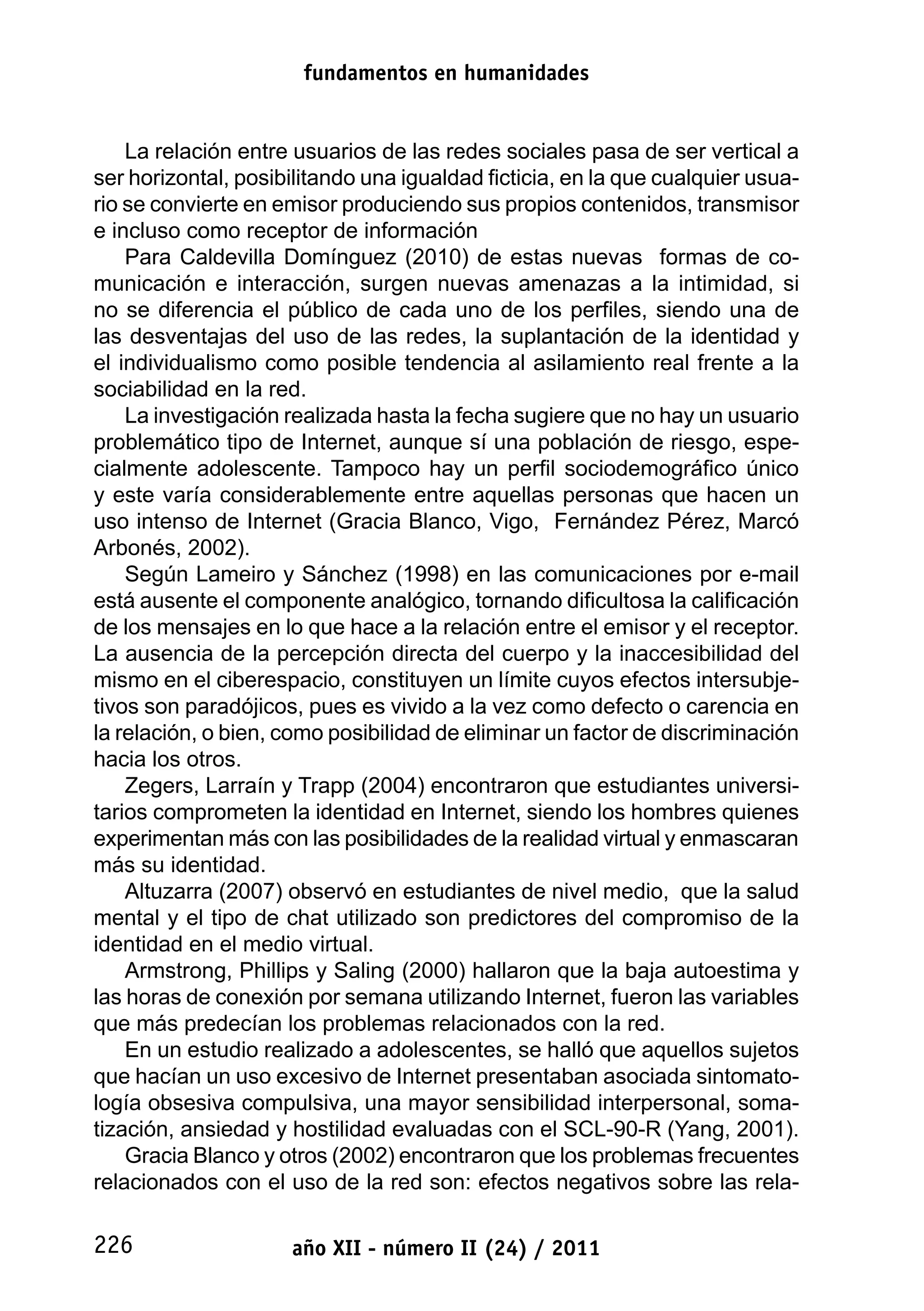 Redes sociales y relaciones interpersonales en internet | PDF