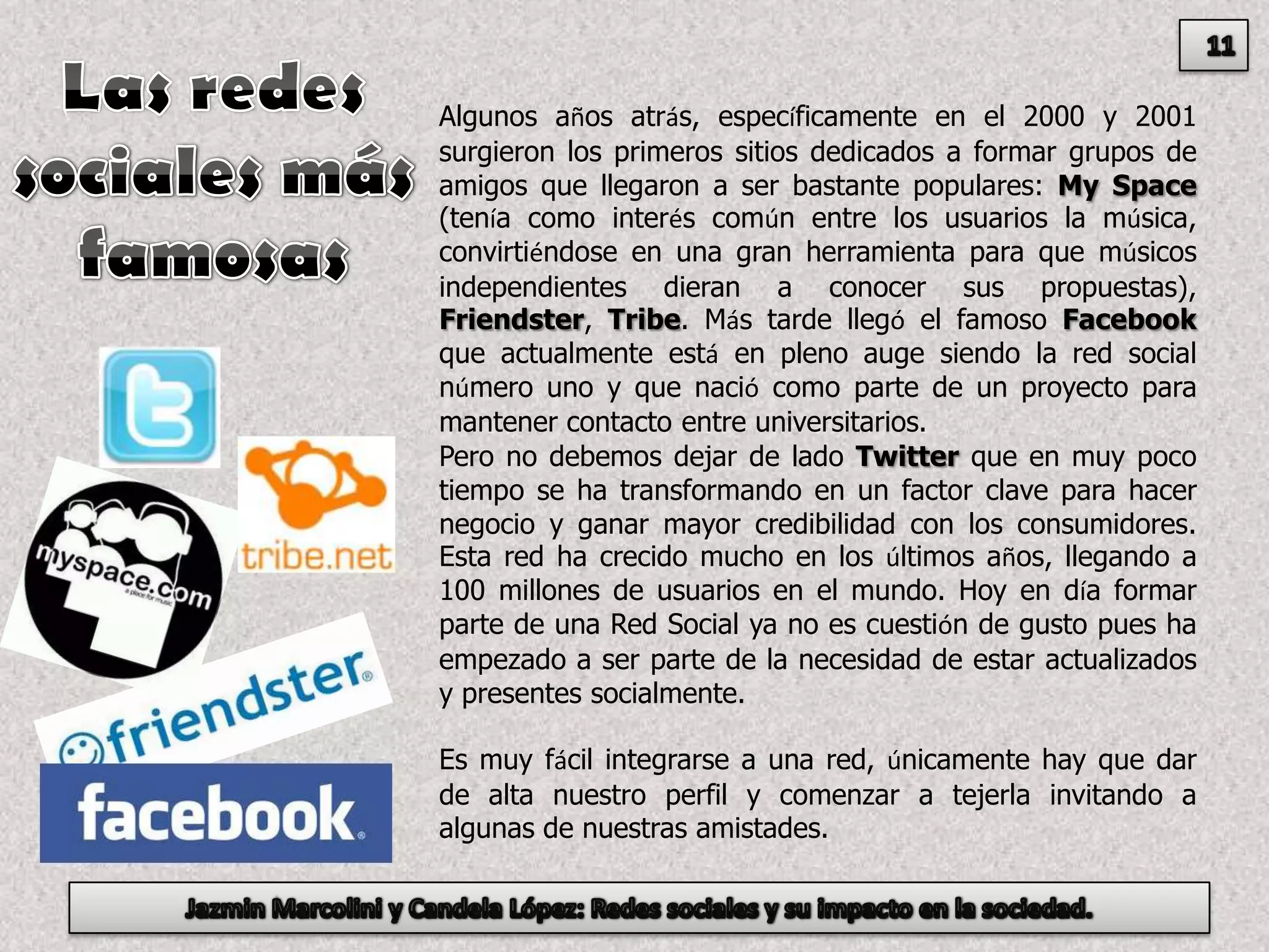 Redes sociales y su impacto en la sociedad | PPSX | Social Networking ...