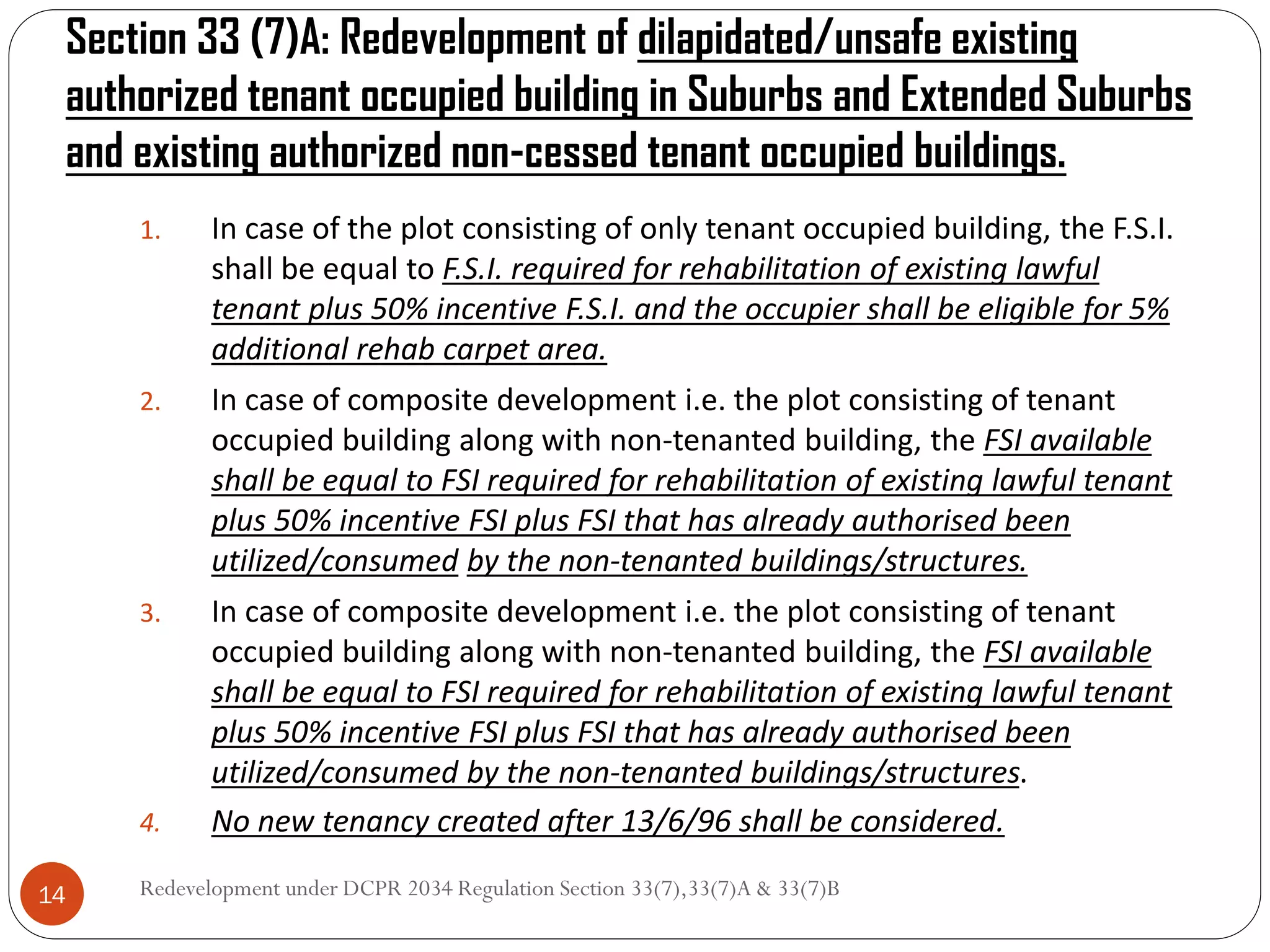 Redevelopment under dcpr 2034 regulation section 33(7),33(7)a & 33(7)b ...