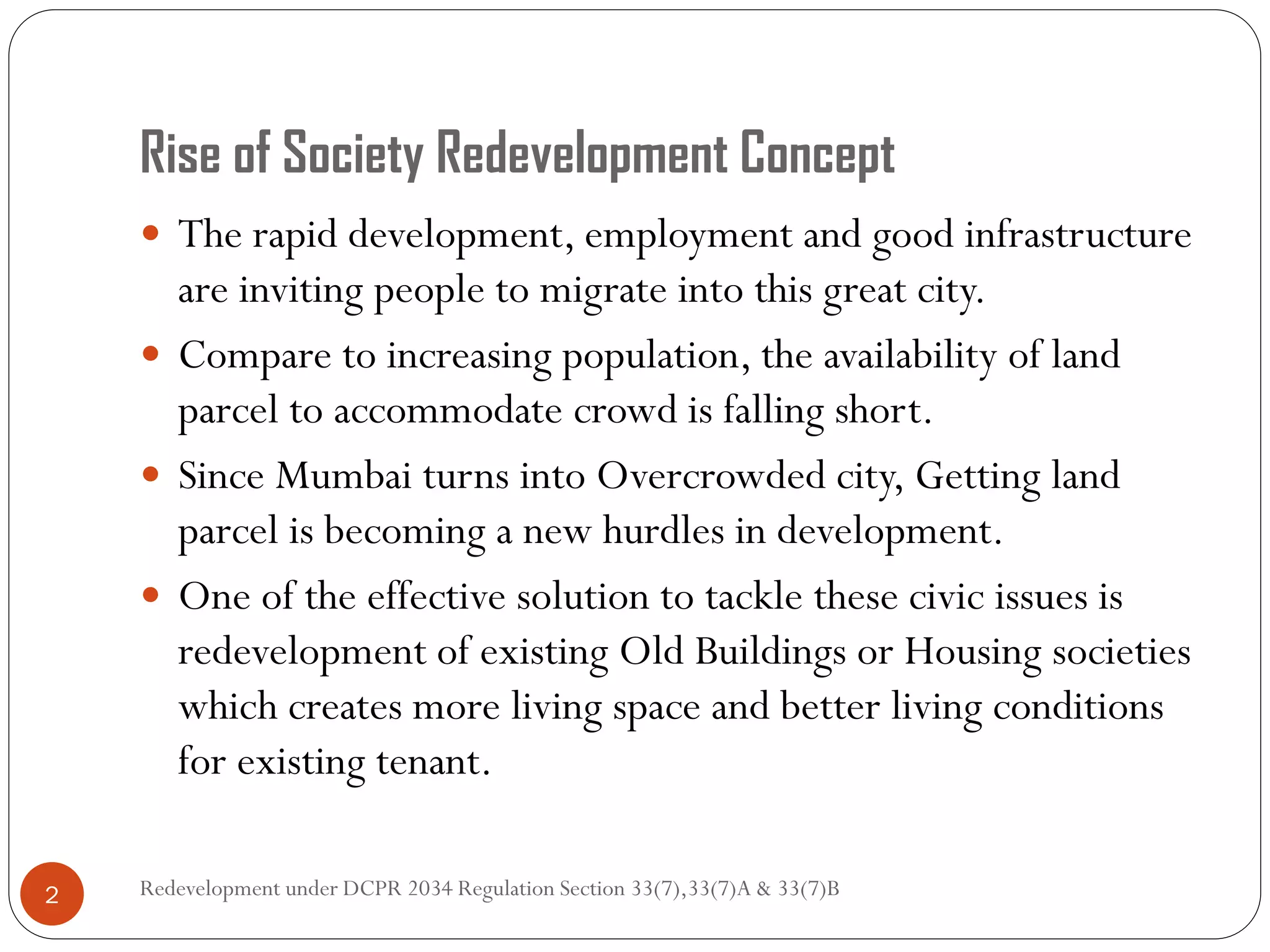 Redevelopment under dcpr 2034 regulation section 33(7),33(7)a & 33(7)b ...