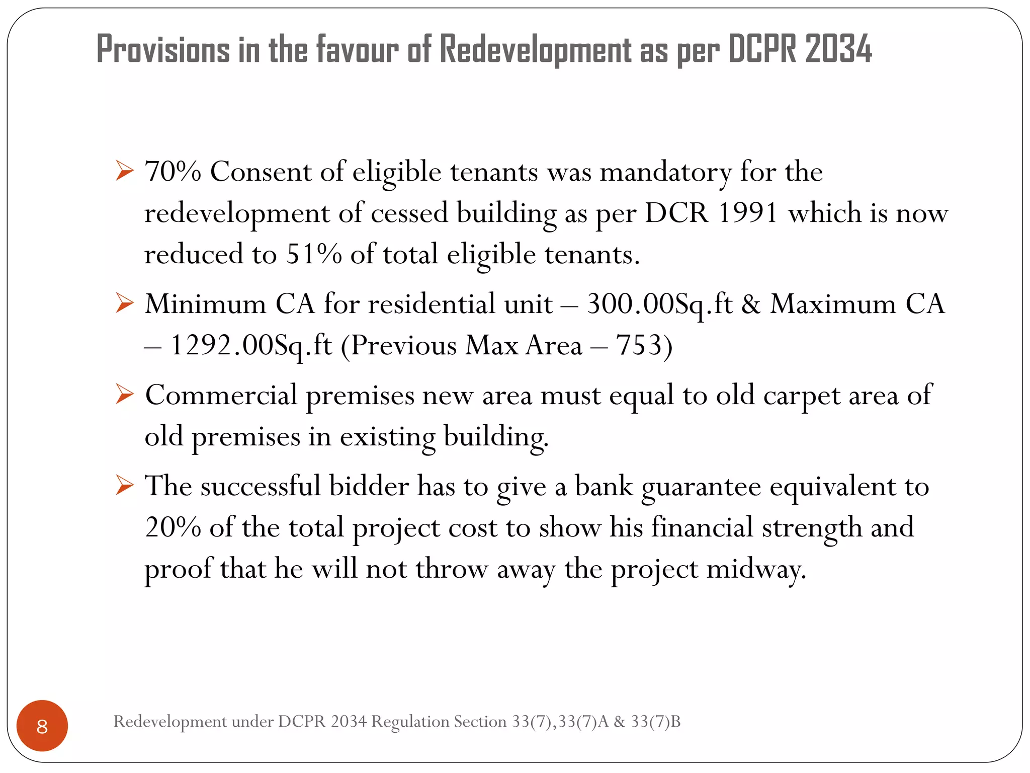 Redevelopment under dcpr 2034 regulation section 33(7),33(7)a & 33(7)b ...