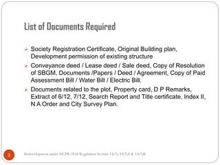 Redevelopment under dcpr 2034 regulation section 33(7),33(7)a & 33(7)b ...