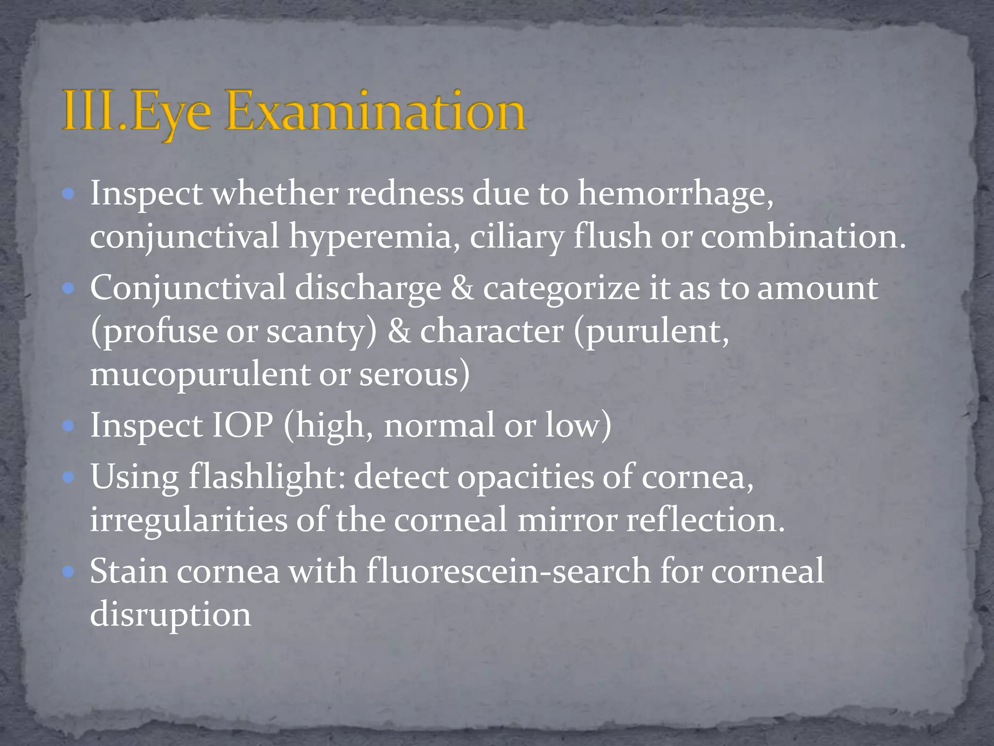 Red eye evaluation | PPTX