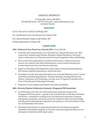 Redfield Academic Resume 09 | PDF
