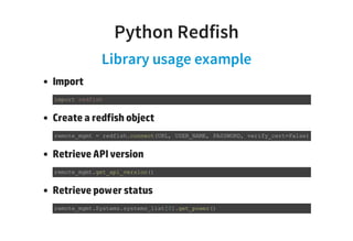 Redfish & python redfish | PPT