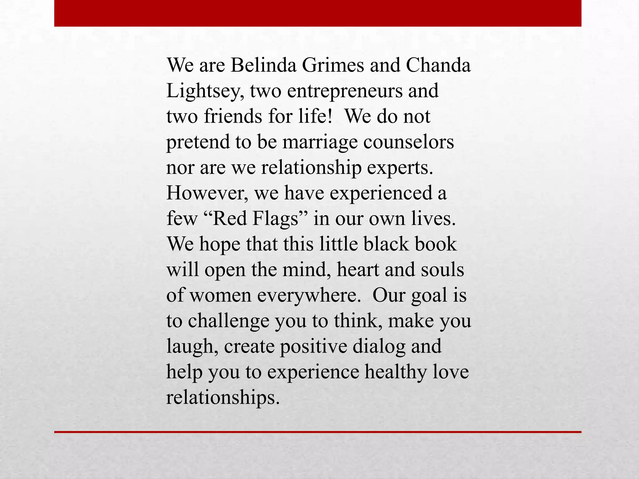 Red flag for women everywhere | PPT