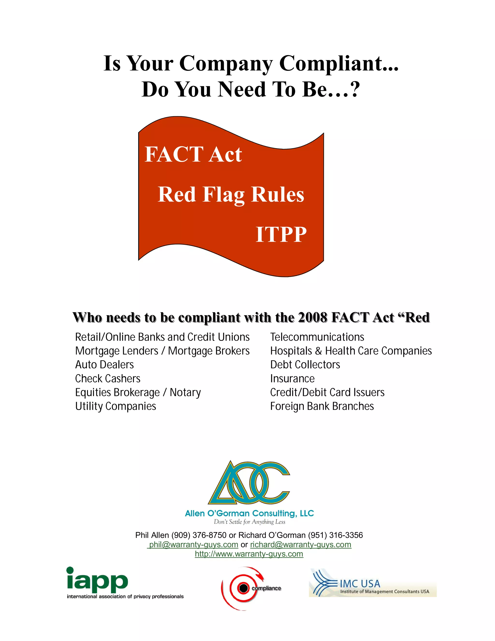 Red Flag Rules Compliant? Maybe Not...! | PDF