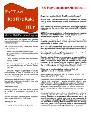 Red Flag Rules Compliant? Maybe Not...! | PDF