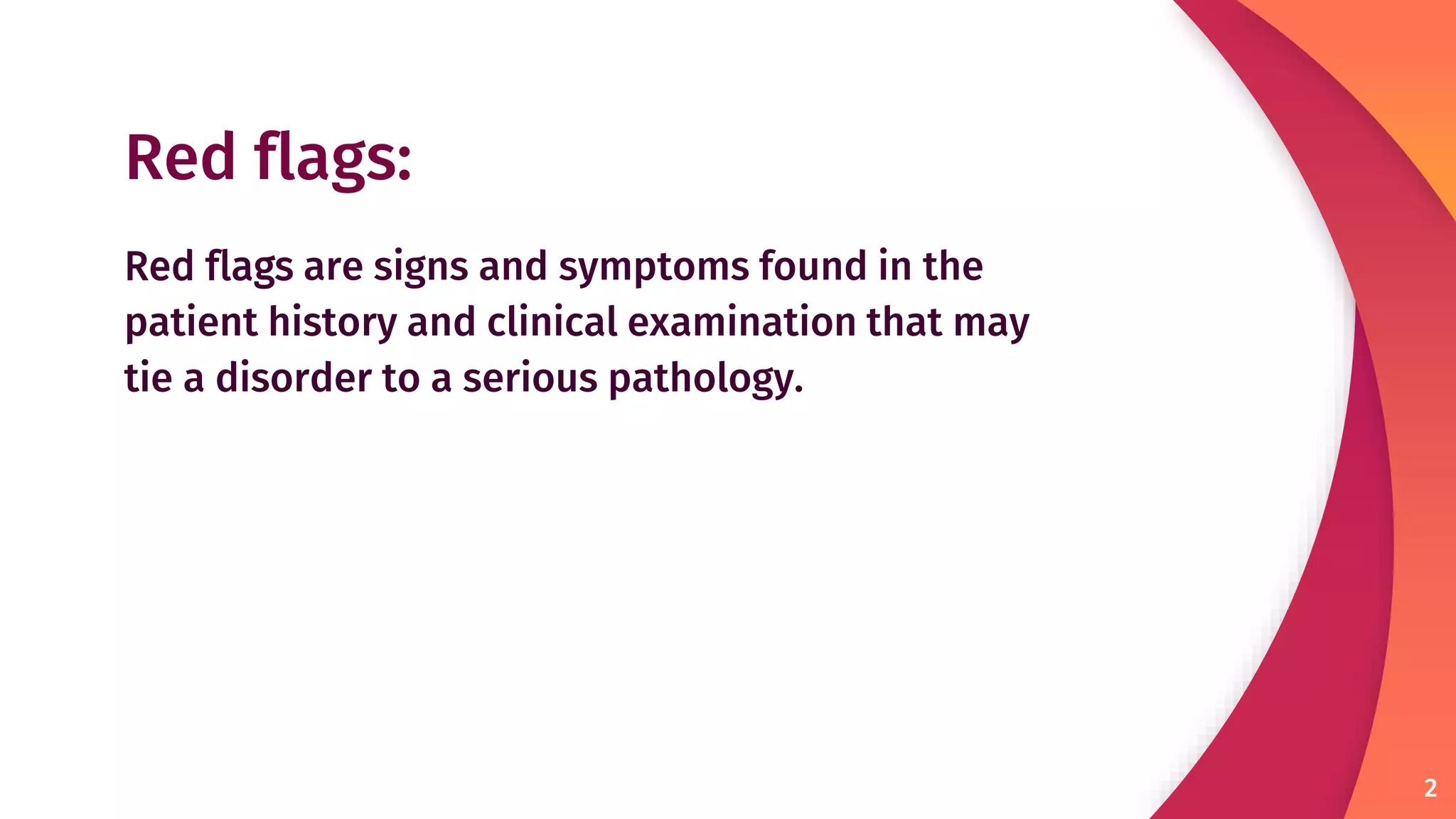 Red flags of cervical pain | PPT