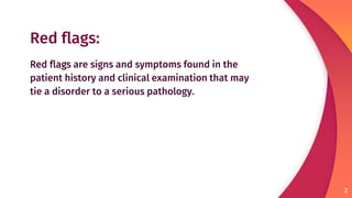 Red flags of cervical pain | PPT