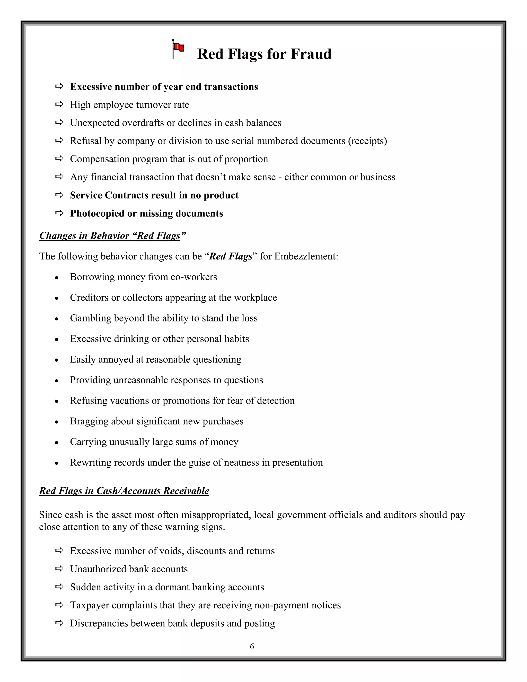 Red flags fraud | PDF